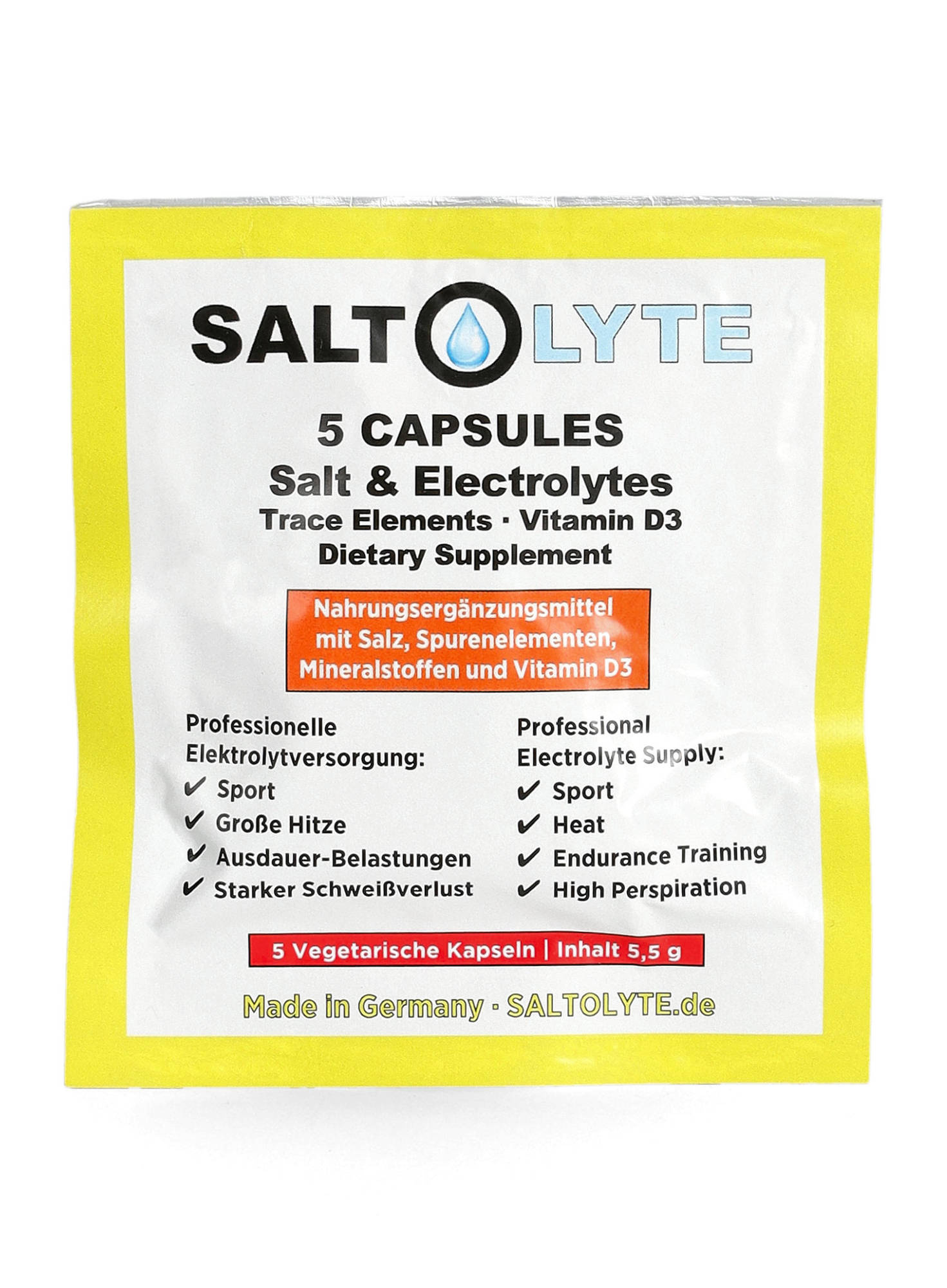 Elektrolityczne kapsułki Saltolyte Sachet - 5szt - Bezsmakowe | Sklep rowerowy online | Sporti.pl