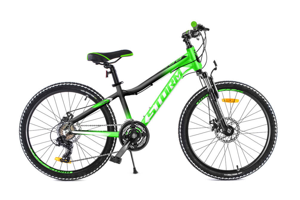 Rower Storm MTB 27,5" SHARK 1.0 2 x hamulec mechaniczny, czarny-zielono-biały | Sklep rowerowy ...